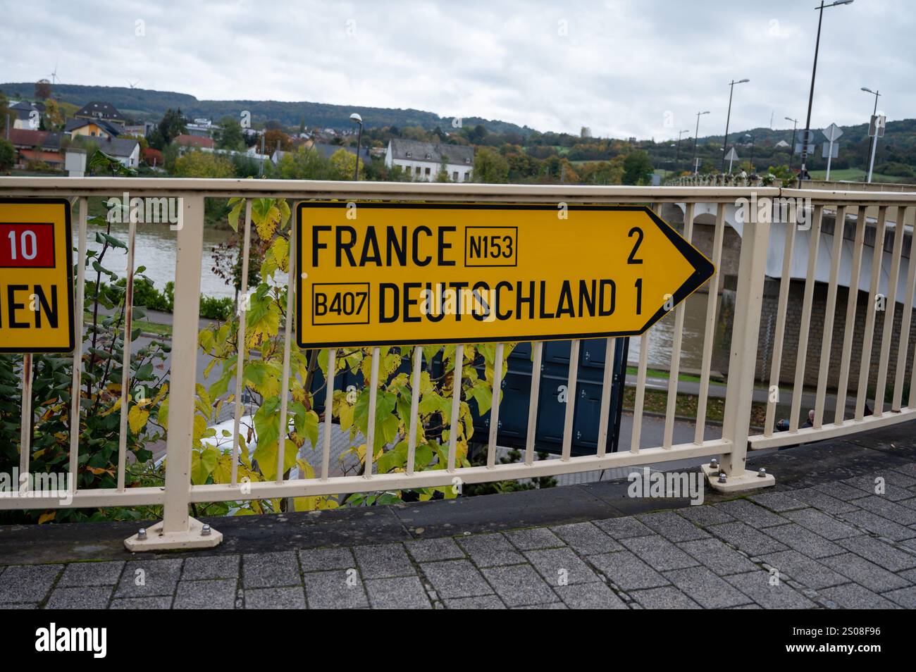 Transport infrastructure in Europe, road signs, directions, country ...