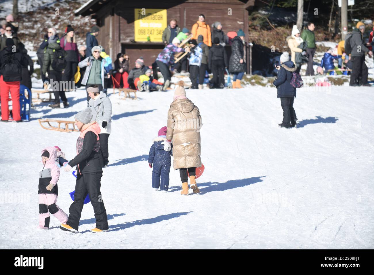 Zagreb, Croatia. 26th Dec, 2024. Winter joys on Sljeme, which has been ...