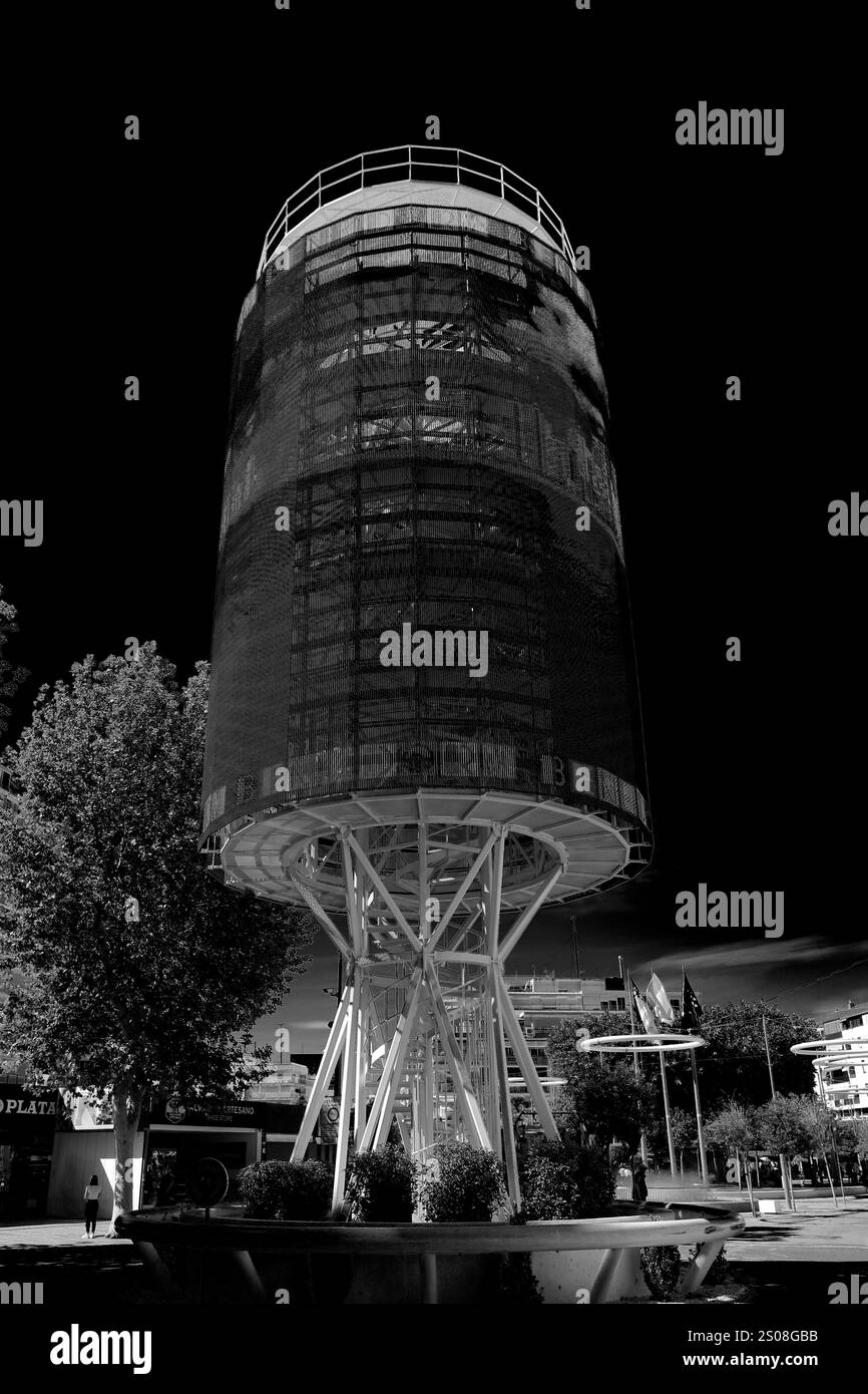 The Tecnohito tower, in the Plaça Triangular, Old town Benidorm, Costa ...