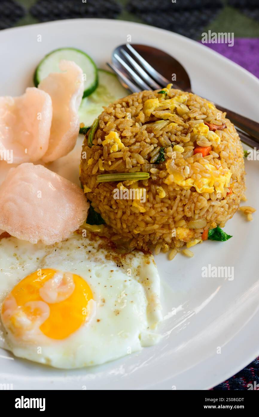Nasi Goreng Authentic Indonesian Fried Rice with an Egg and Krupuk ...