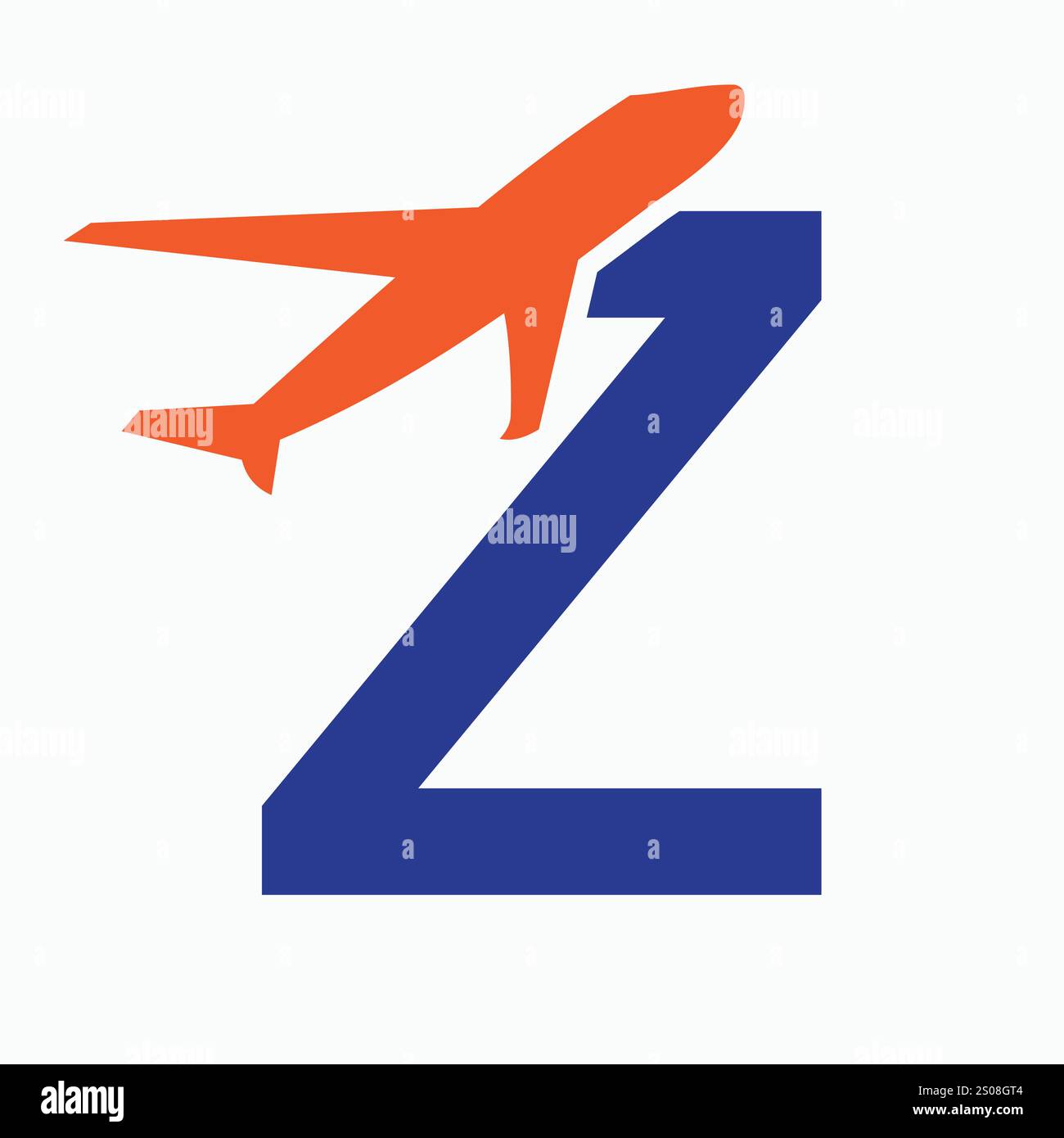 Initial Letter Z Airplane Logo Concept For Travel Symbol And ...