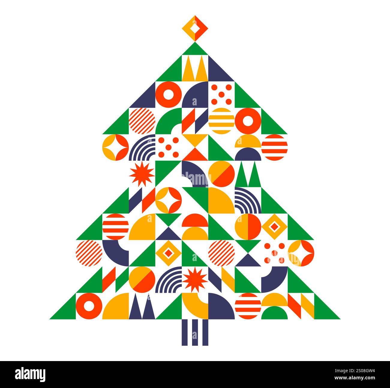 Christmas pine tree banner with abstract geometric shapes. Vector ...