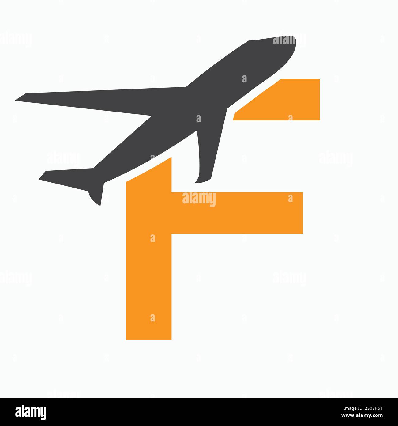 Initial Letter F Airplane Logo Concept For Travel Symbol And ...