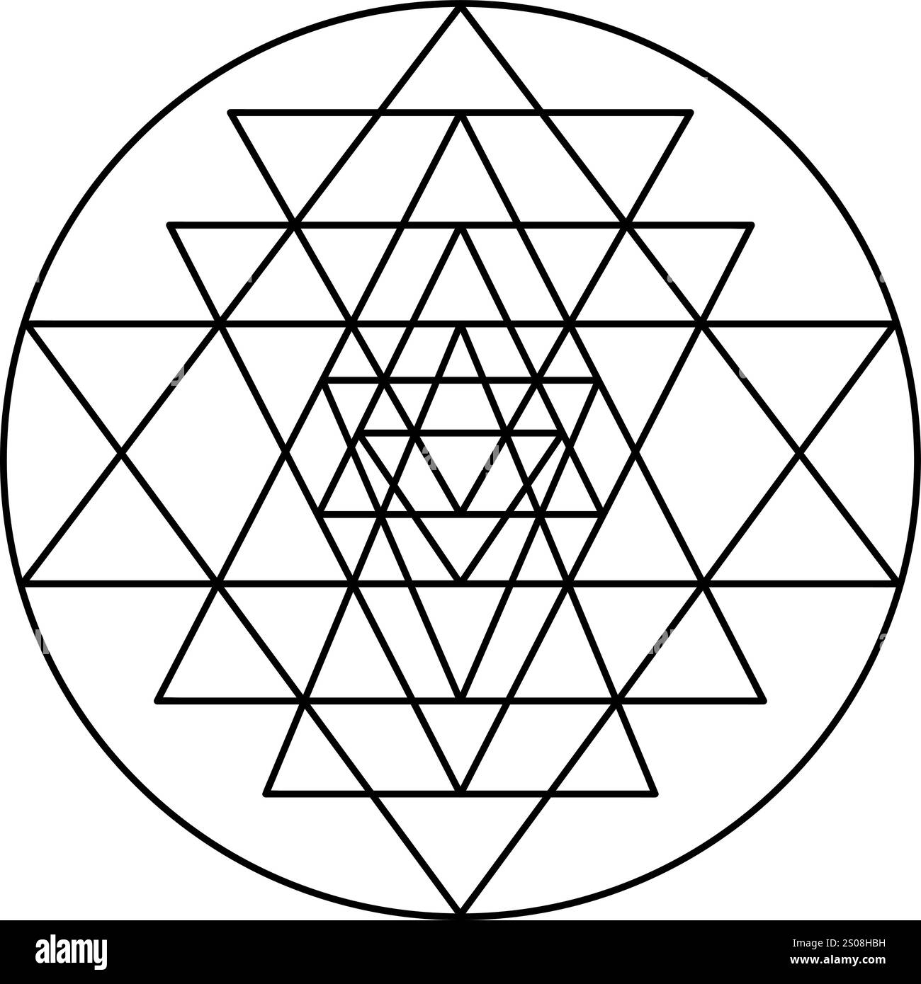Sri yantra vector symbol isolated on white background. Sacred geometry ...