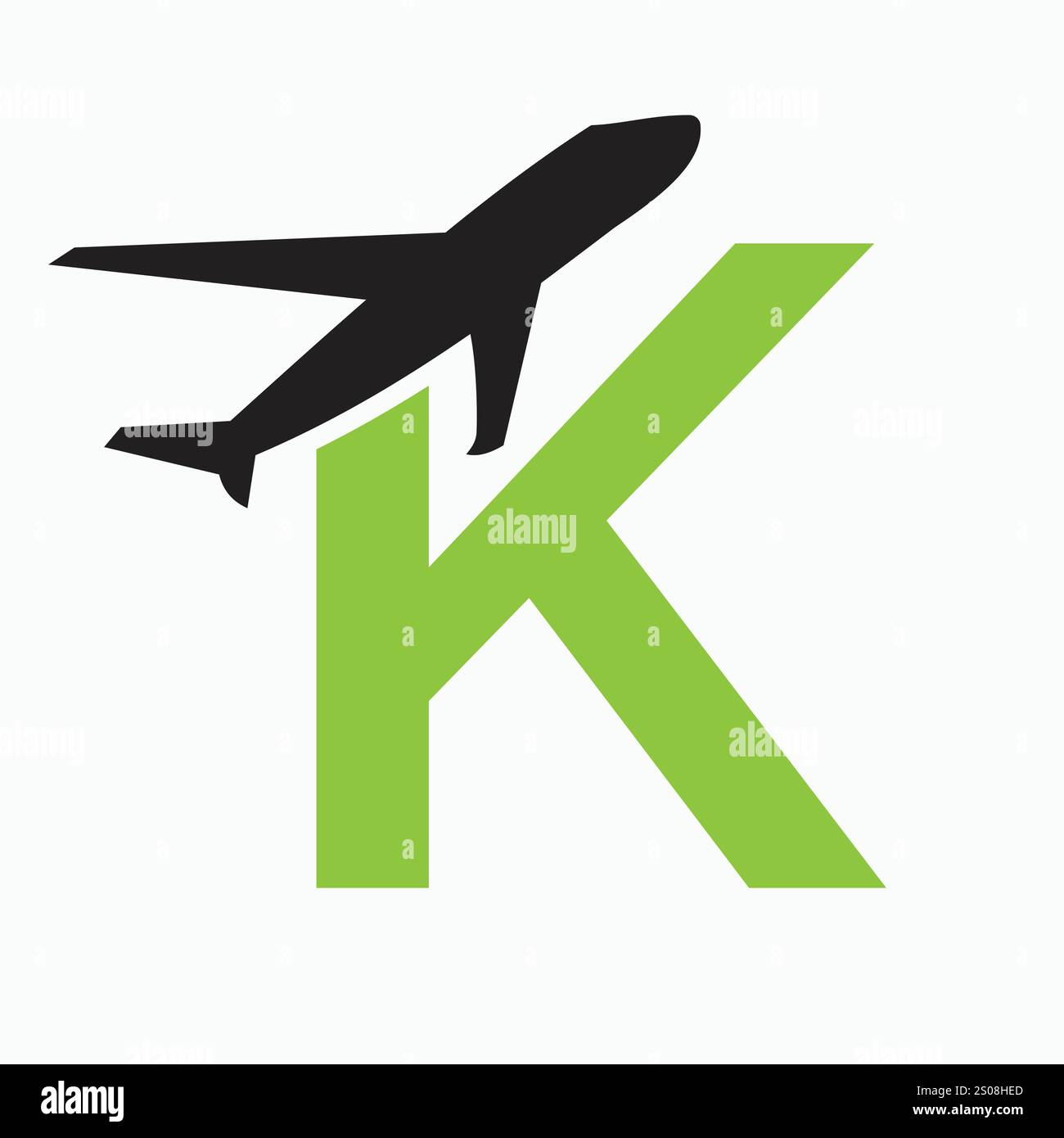 Initial Letter K Airplane Logo Concept For Travel Symbol And ...