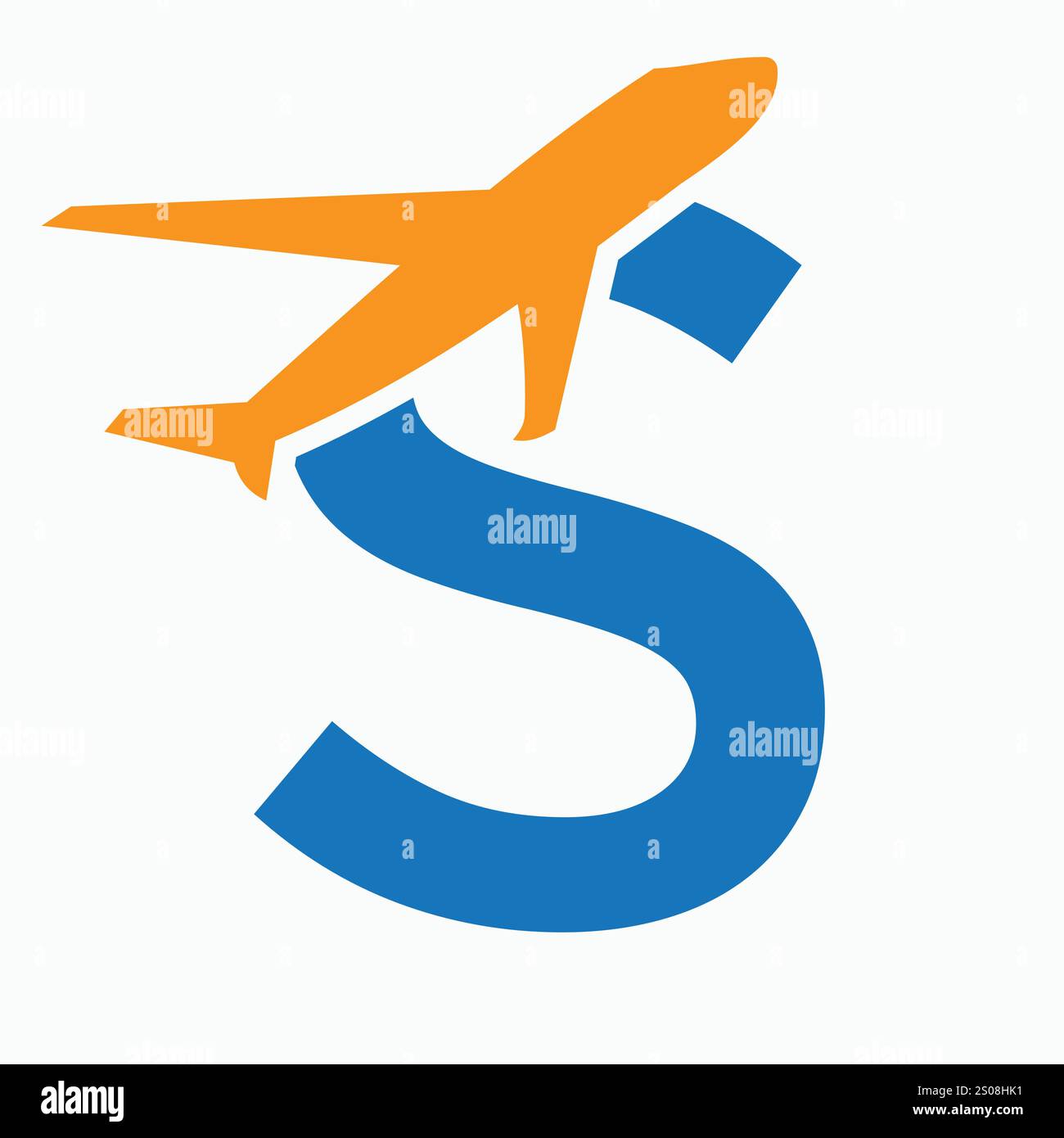 Initial Letter S Airplane Logo Concept For Travel Symbol And ...