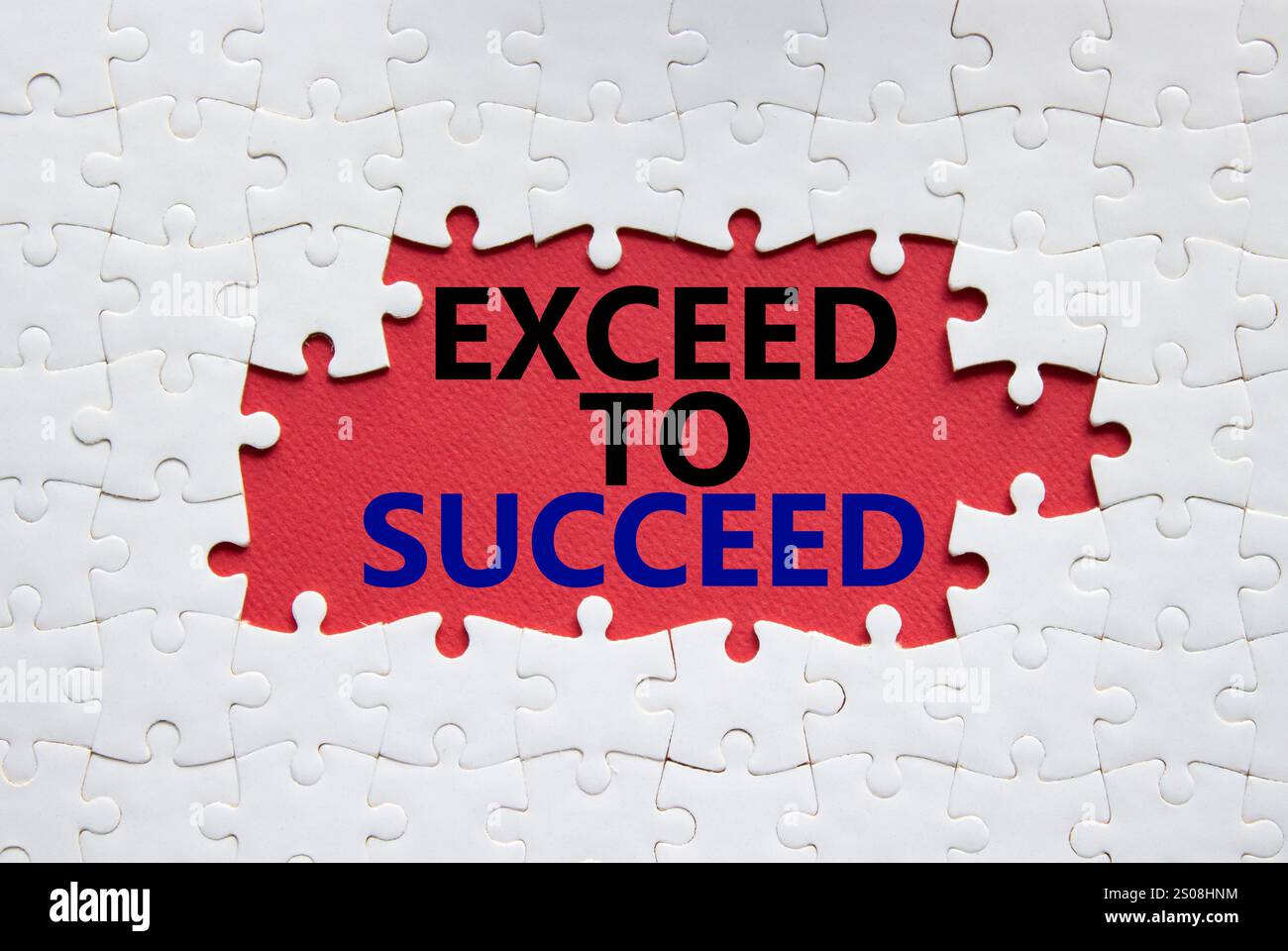 Exceed to succeed symbol. Concept words Exceed to succeed on white ...