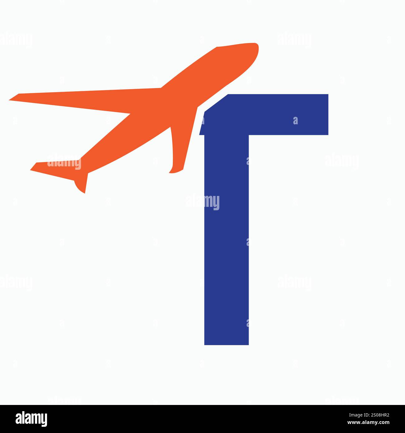 Initial Letter T Airplane Logo Concept For Travel Symbol And ...