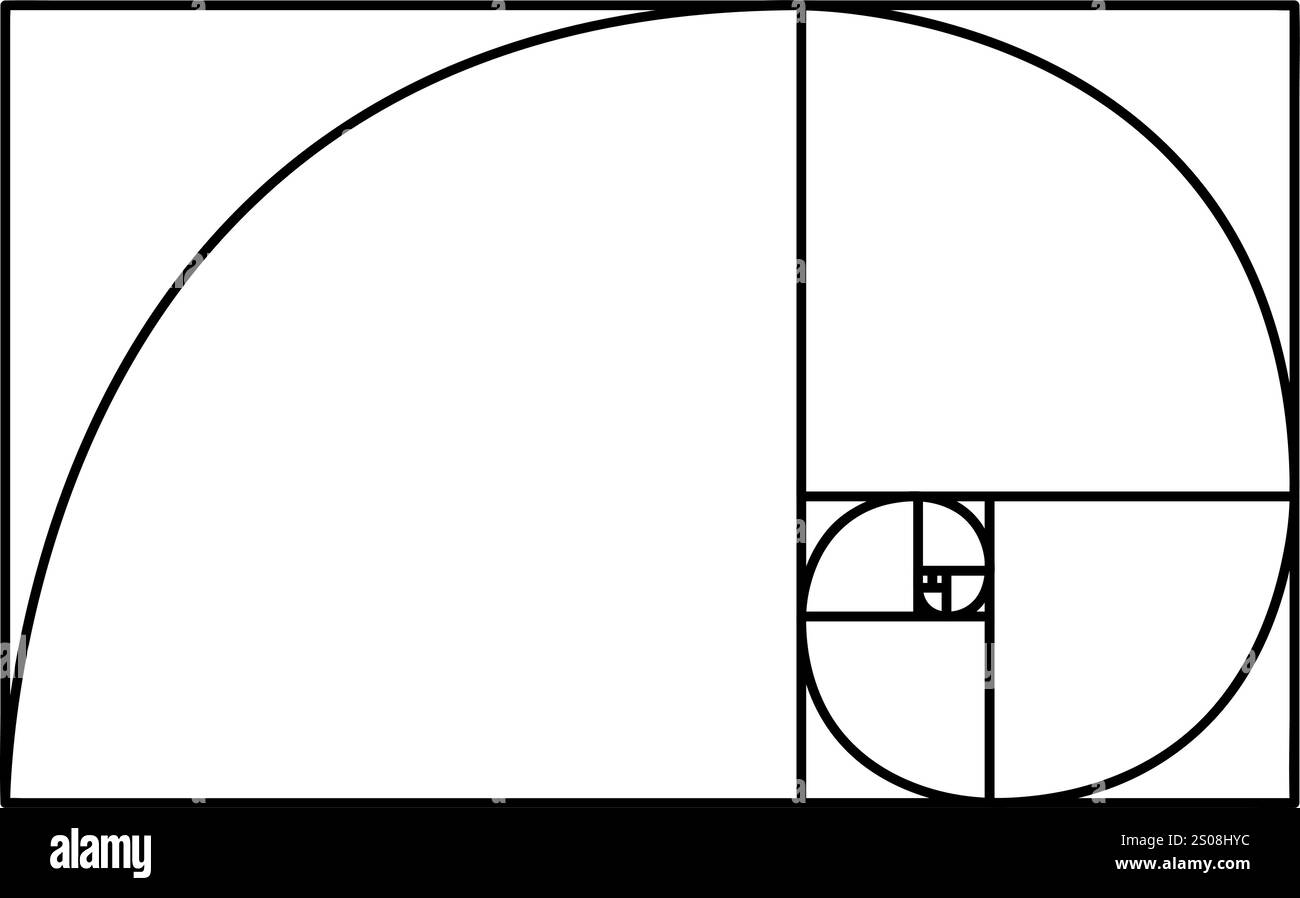 The golden ratio or the golden spiral vector symbol isolated on white ...