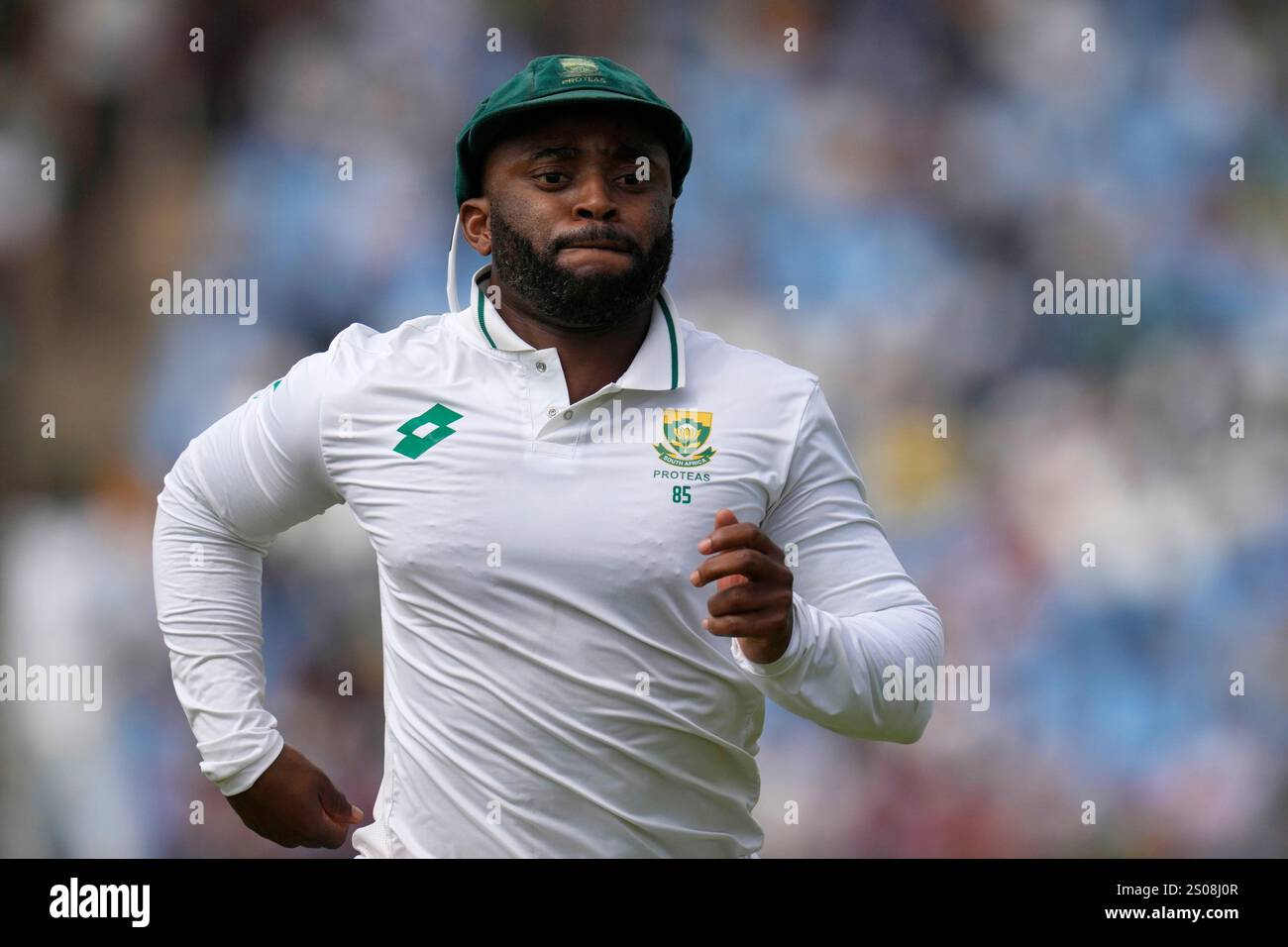 South Africa's Temba Bavuma chases the ball during day one of the Test ...