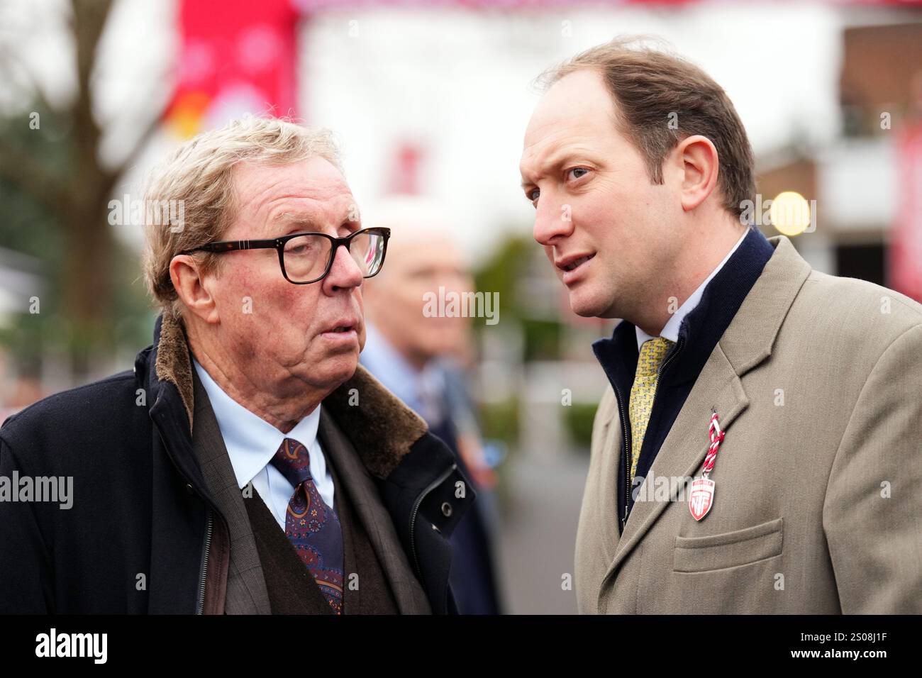Harry Redknapp (left) speaks with trainer Ben Pauling on King George VI ...