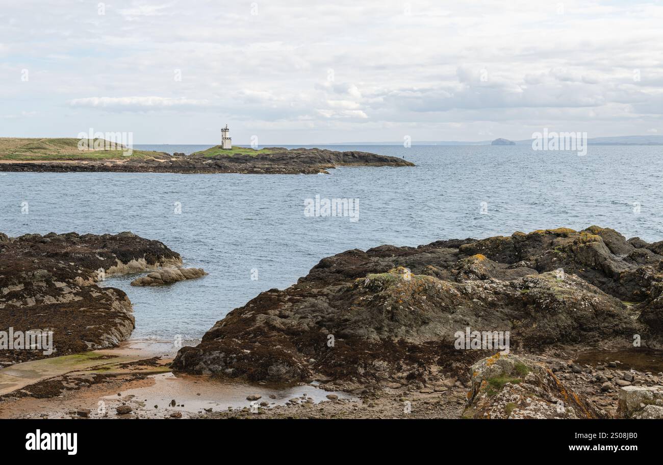 Elie, Fife, Scotland - Sept 12 2024; Elie Ness Lighthouse across Ruby ...