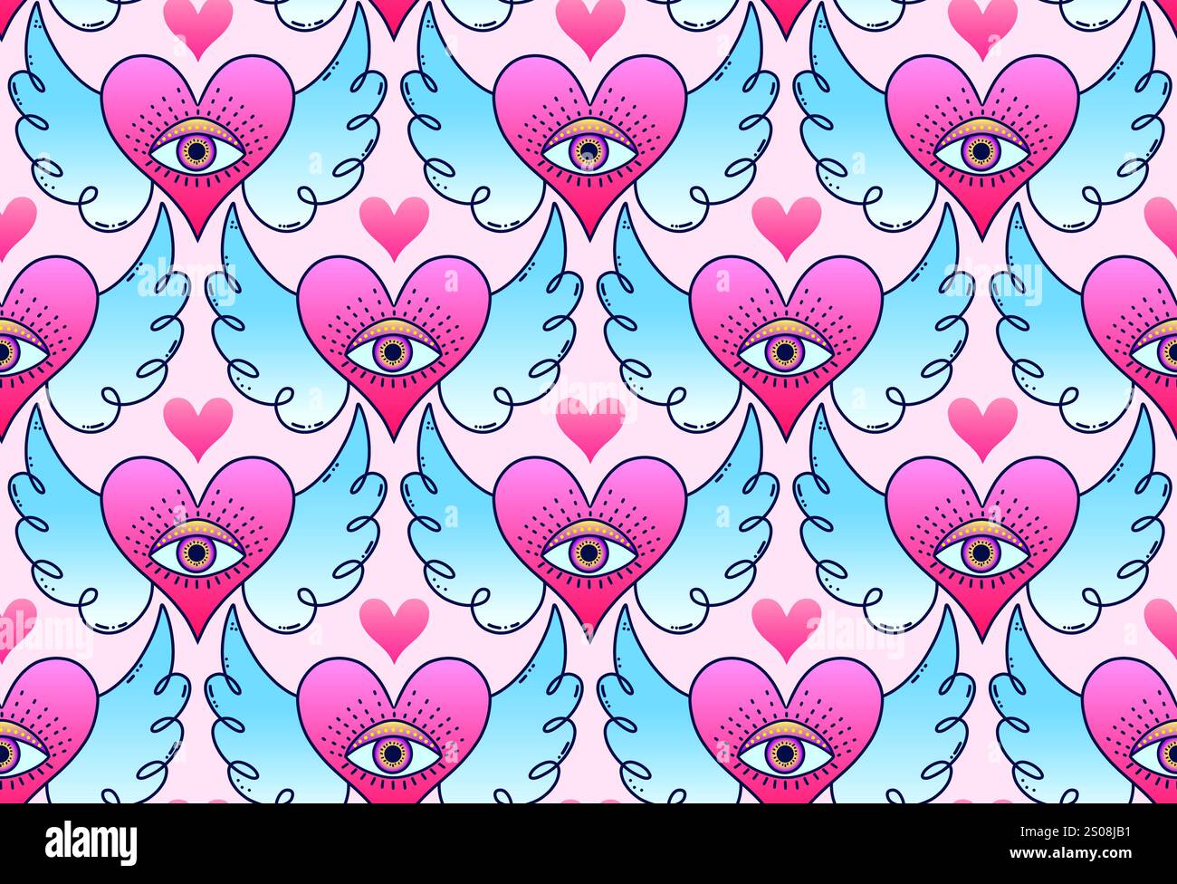 Heart eyes pattern esoteric hi-res stock photography and images - Alamy