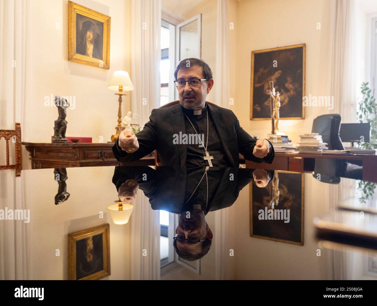 The Archbishop of Madrid, José Cobo, during an interview for Europa ...