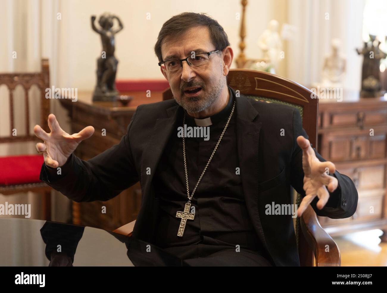 The Archbishop of Madrid, José Cobo, during an interview for Europa ...