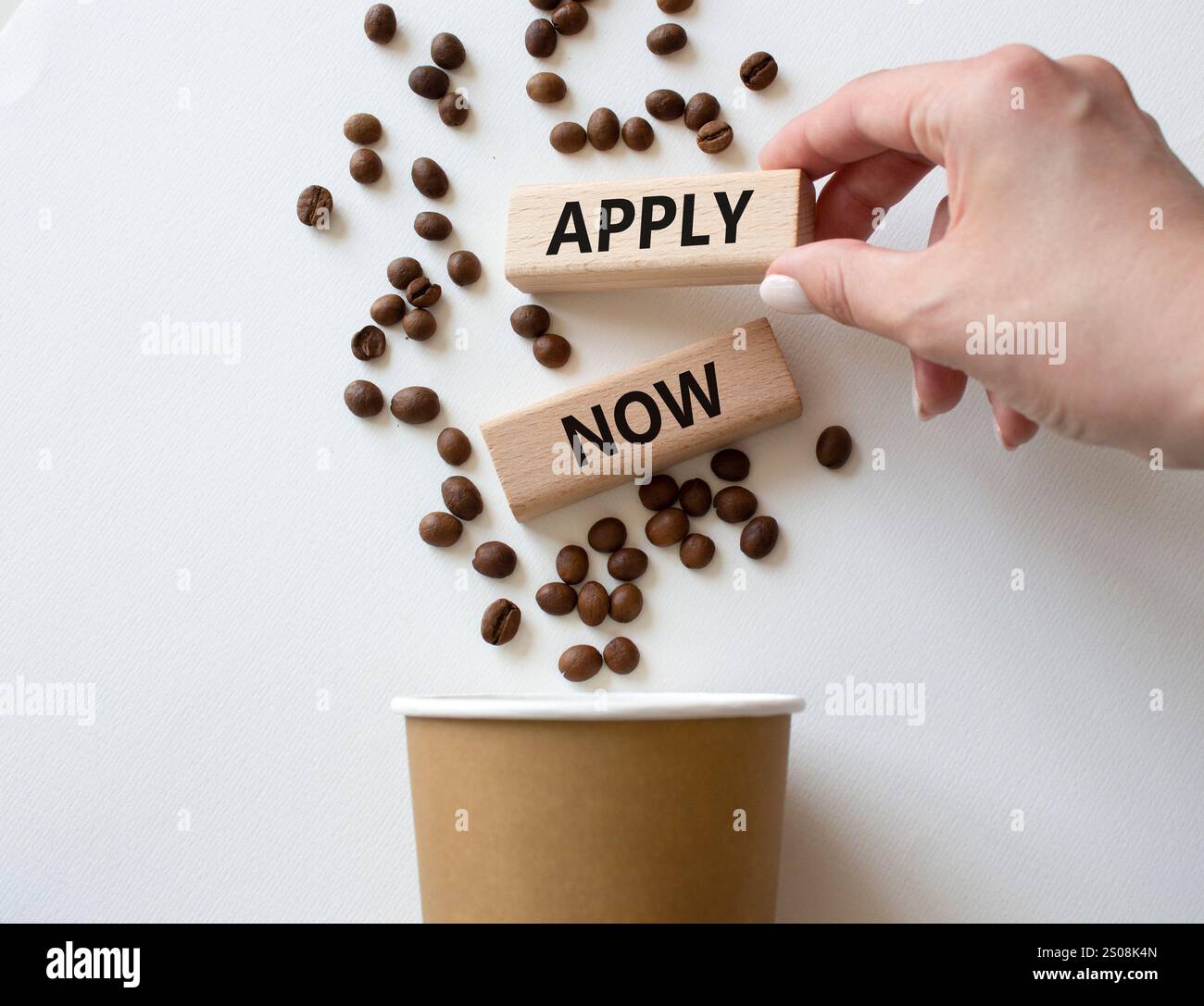 Apply now symbol. Concept word Apply now on wooden blocks. Beautiful ...