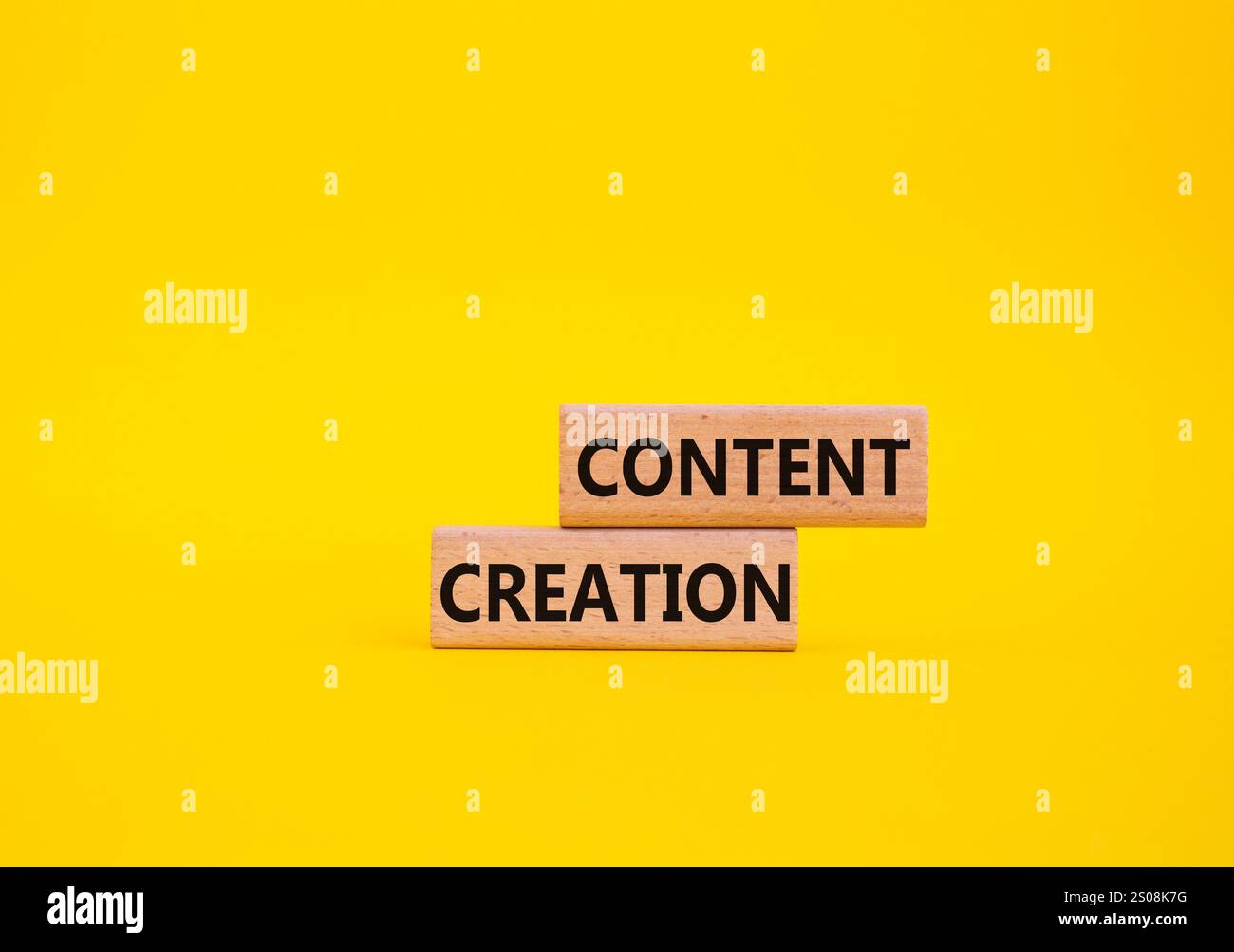 Content creation symbol. Concept word Content creation on wooden blocks ...