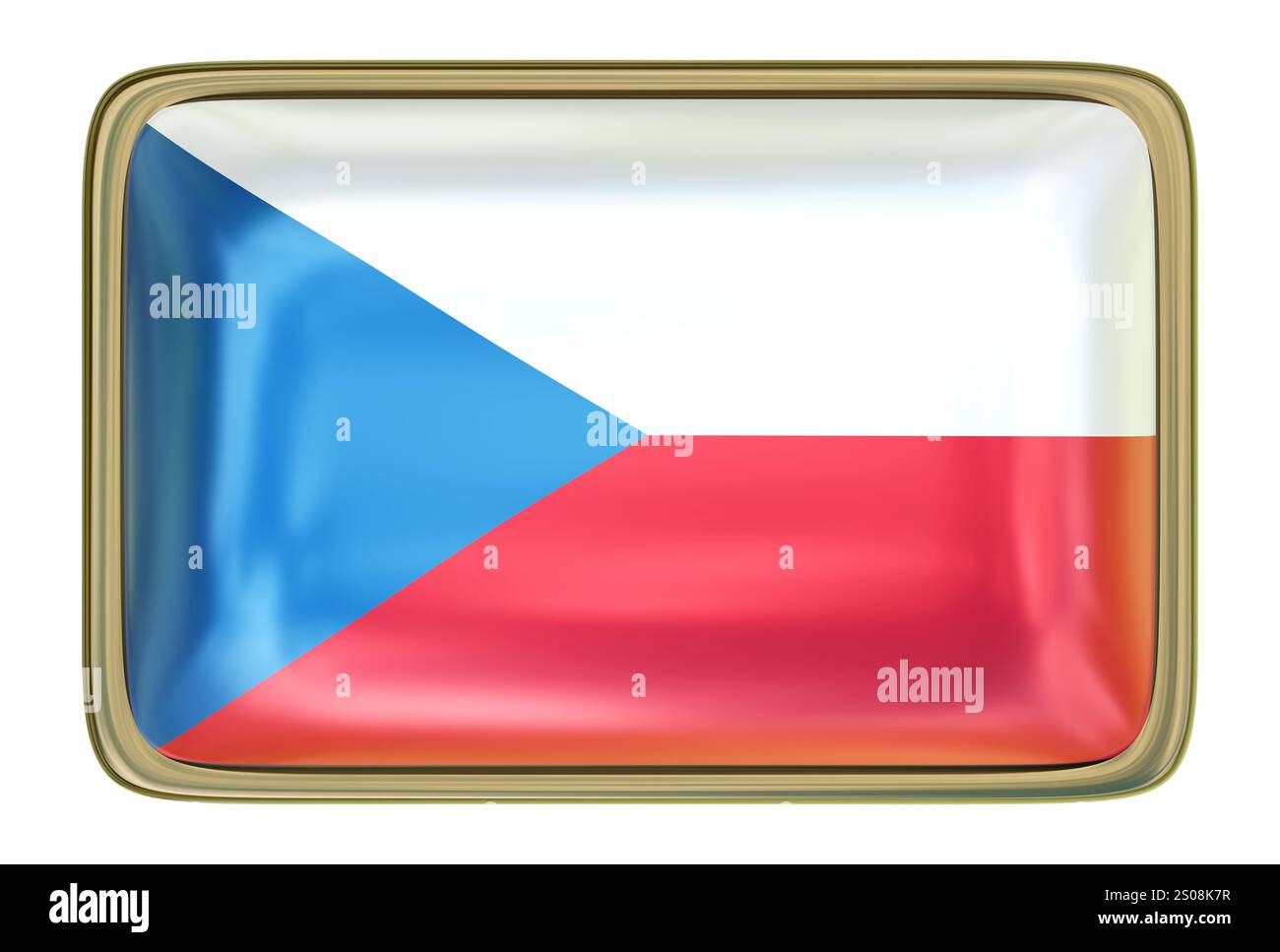 Czech Flag Badge isolated onthe white background Stock Photo - Alamy