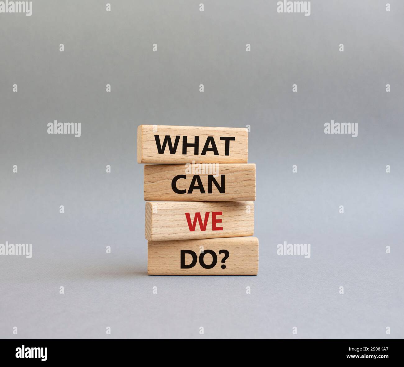 What can we do symbol. Wooden blocks with words What can we do ...