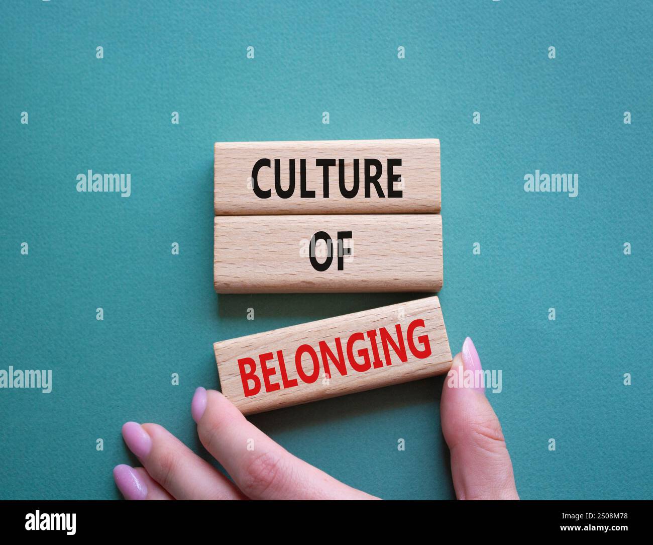 Culture of Belonging symbol. Wooden blocks with words Culture of ...
