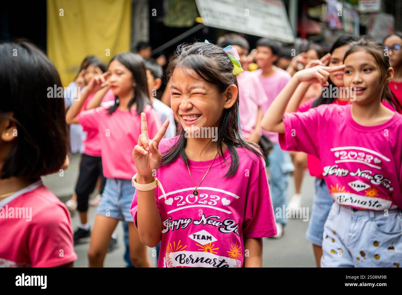 Filipino people celebrate an annual religious festival with a parade ...