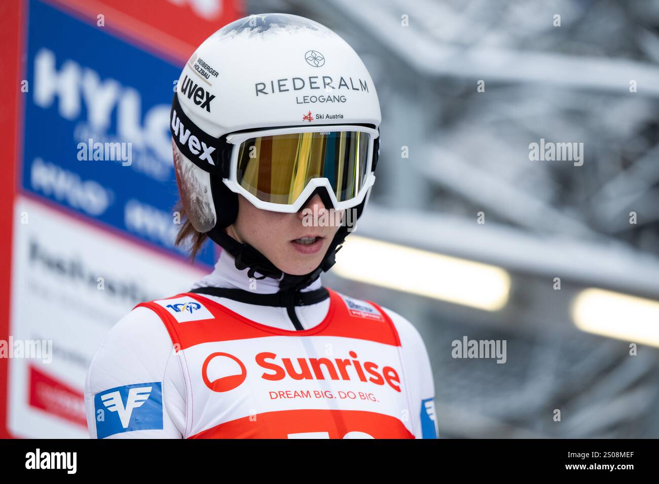Lisa Eder (Oesterreich) vor dem Sprung auf der Schanze, SUI, FIS ...