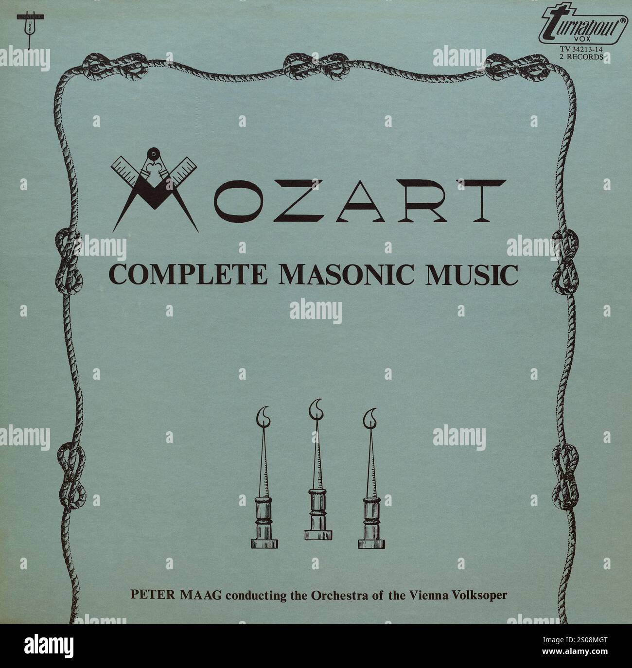 Vintage vinyl record cover. Mozart, Complete Masonic Music, Peter Maag ...