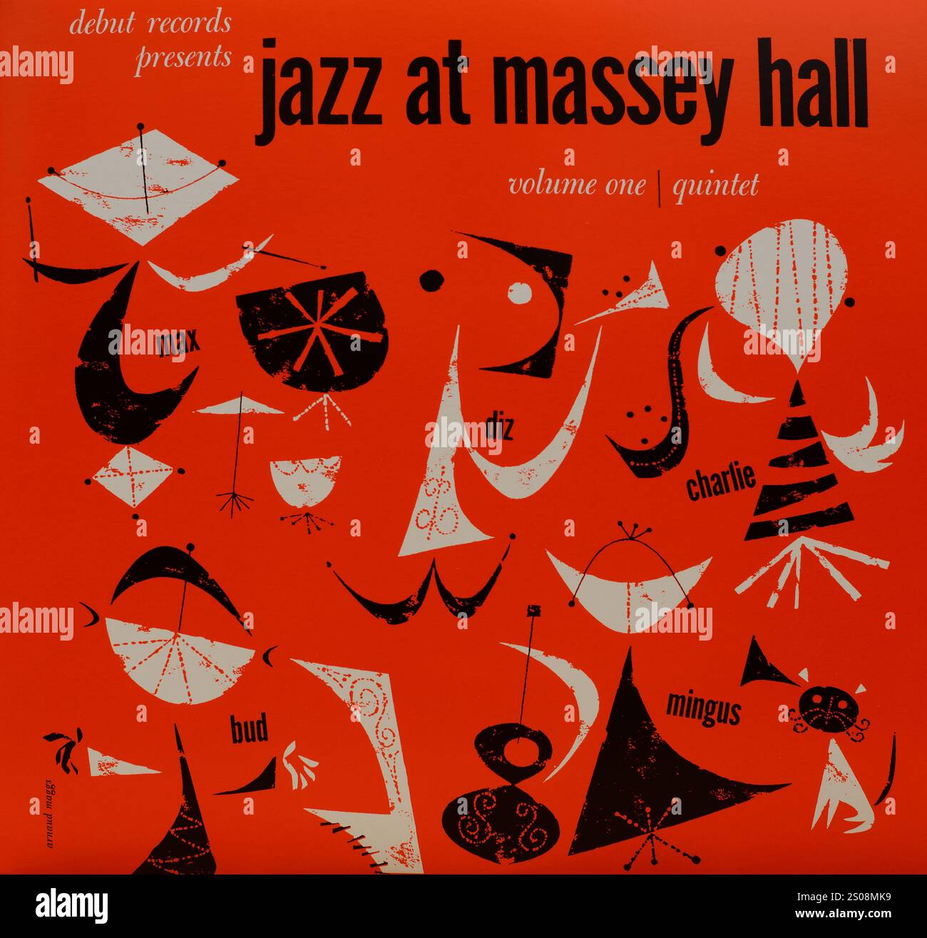Vintage vinyl record cover. Jazz at the massey hall, volume one, quintet, Charlie Chan, Dizzy ...