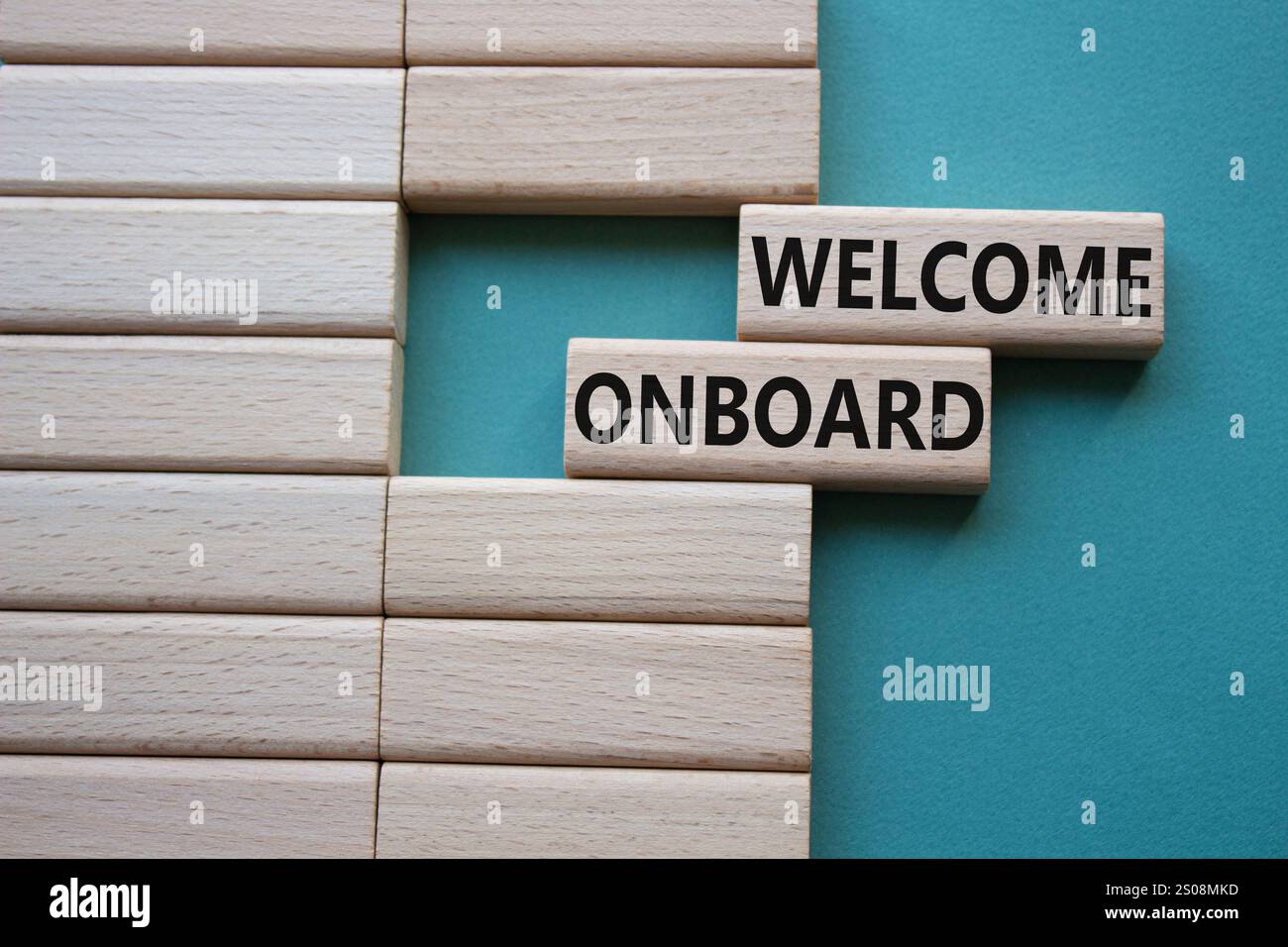Welcome onboard symbol. Concept words Welcome onboard on wooden blocks ...