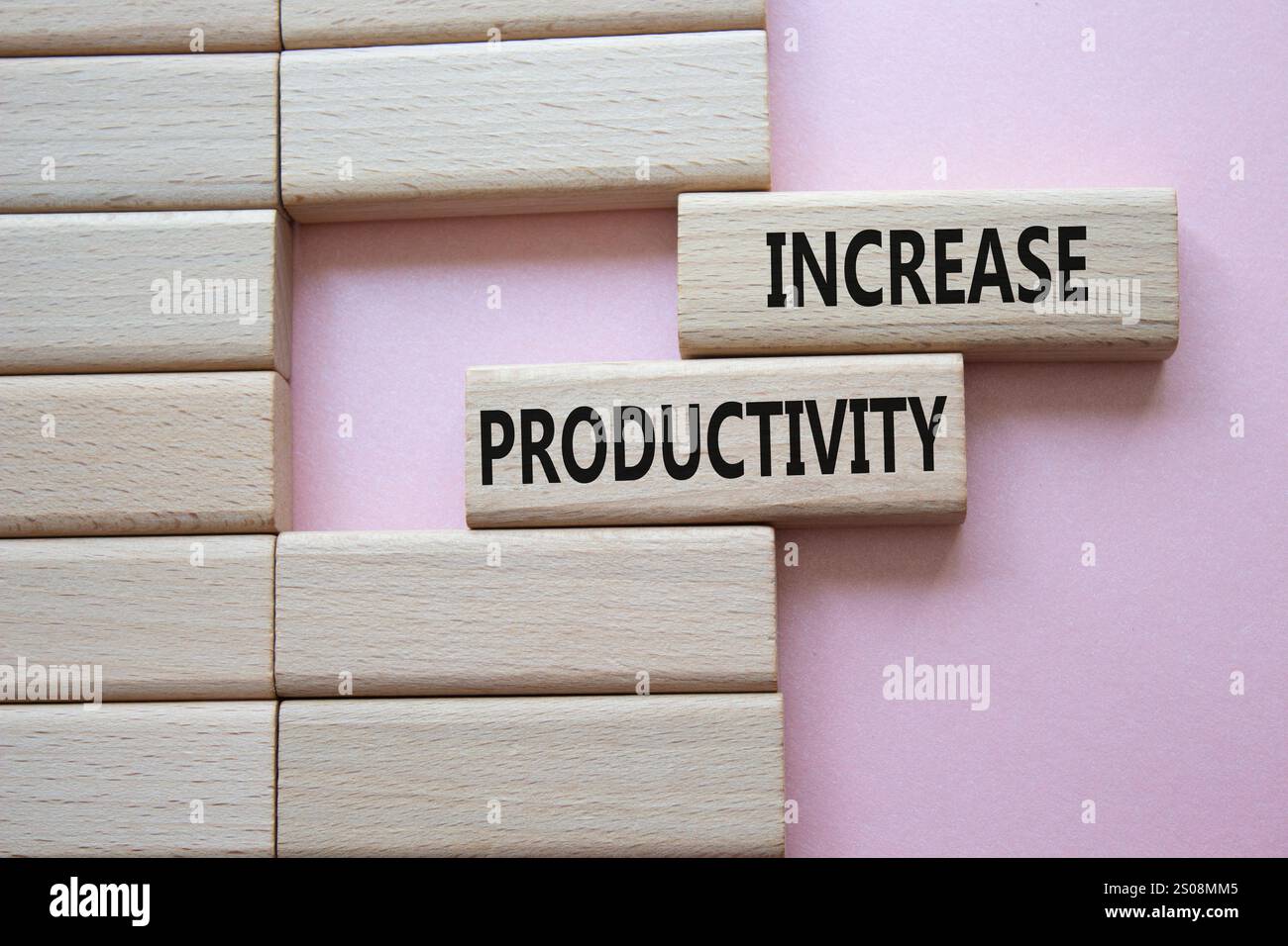 Increase Productivity symbol. Wooden blocks with words Increase ...