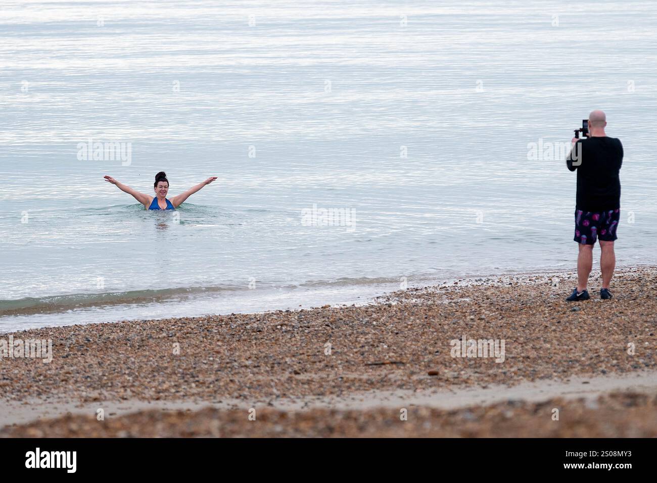 PORTSMOUTH AND SOUTHSEA, UNITED KINGDOM - DECEMBER 26: People go for a ...