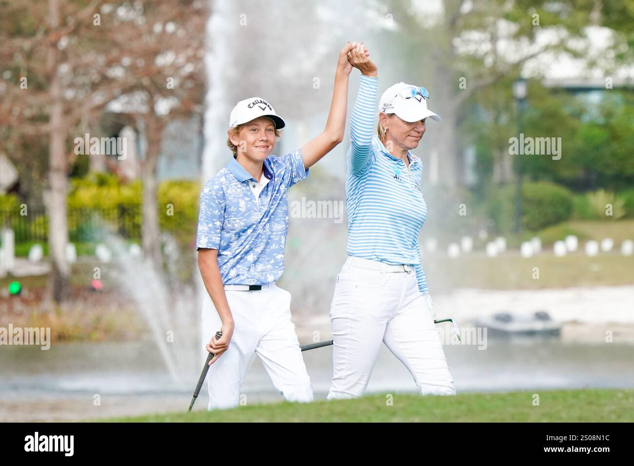 Orlando, Florida, USA. 22nd Dec, 2024. Annika Sorenstam (R) and son ...