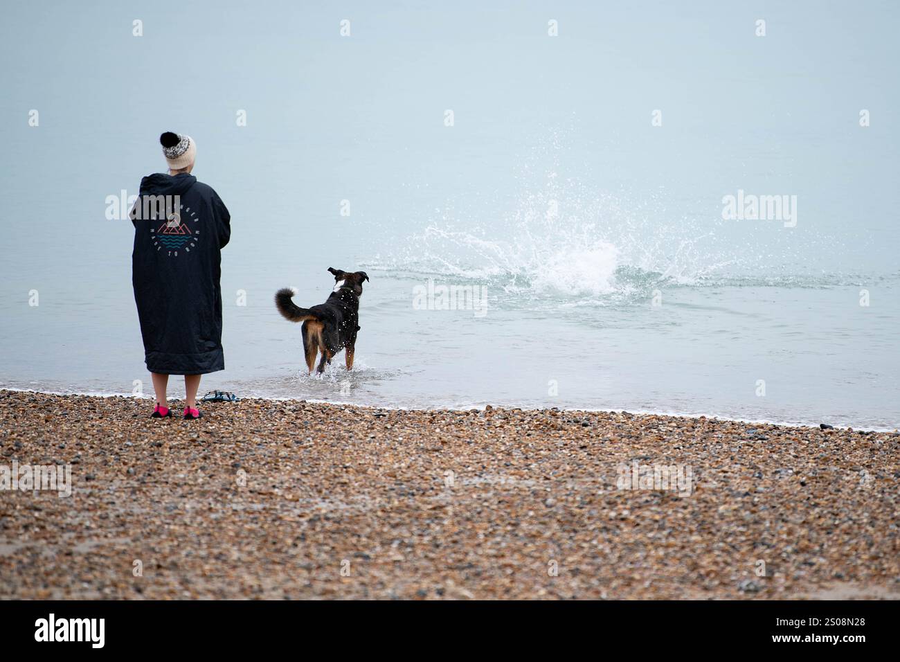 PORTSMOUTH AND SOUTHSEA, UNITED KINGDOM - DECEMBER 26: People go for a ...