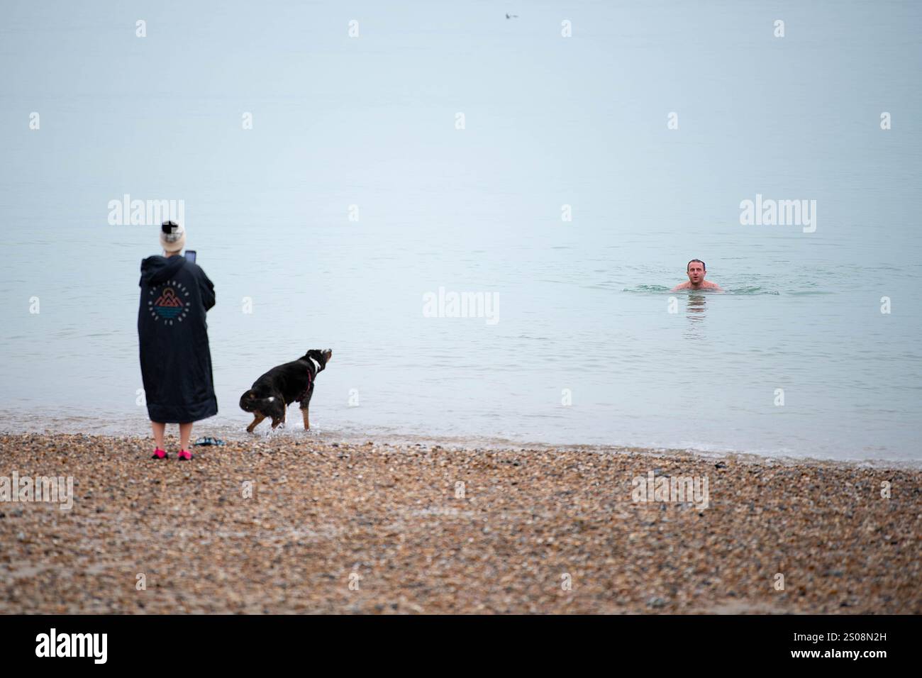 PORTSMOUTH AND SOUTHSEA, UNITED KINGDOM - DECEMBER 26: People go for a ...