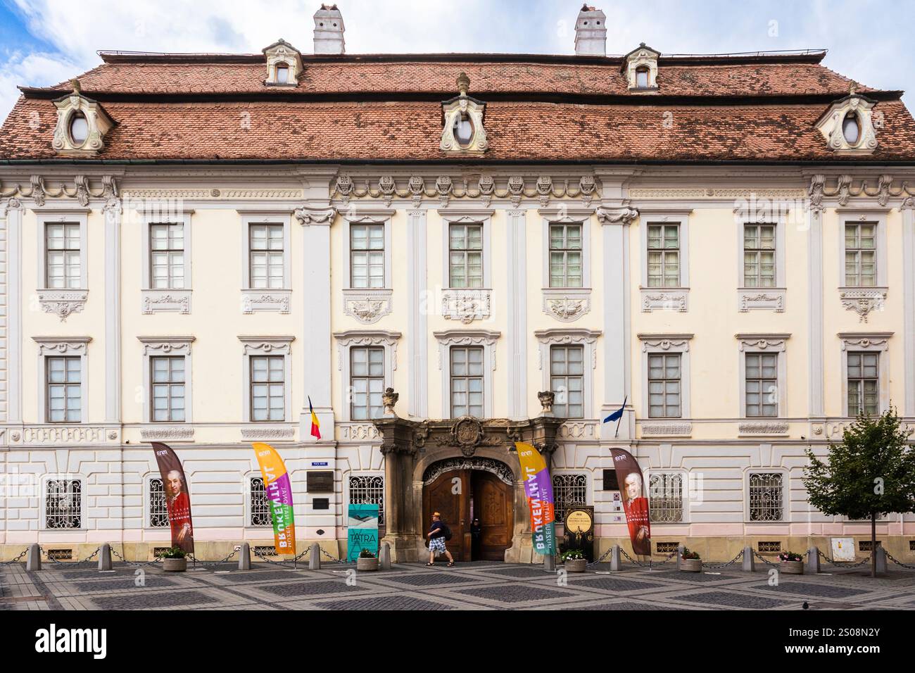 SIBIU (ROMANIA) - National Museum Brukenthal in the historical centre ...