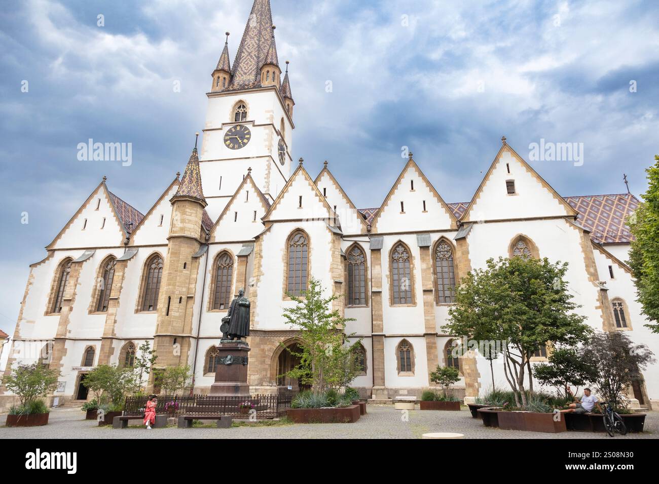 SIBIU (ROMANIA) - The cathedral Evanghelică "Sfânta Maria Stock Photo ...