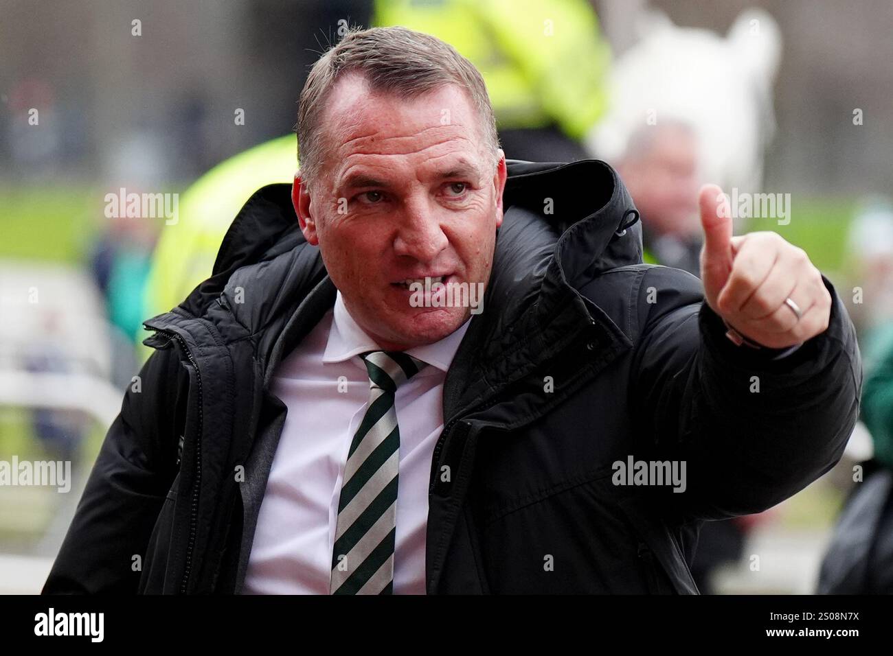 Celtic manager Brendan Rodgers arrives for the William Hill Premiership ...