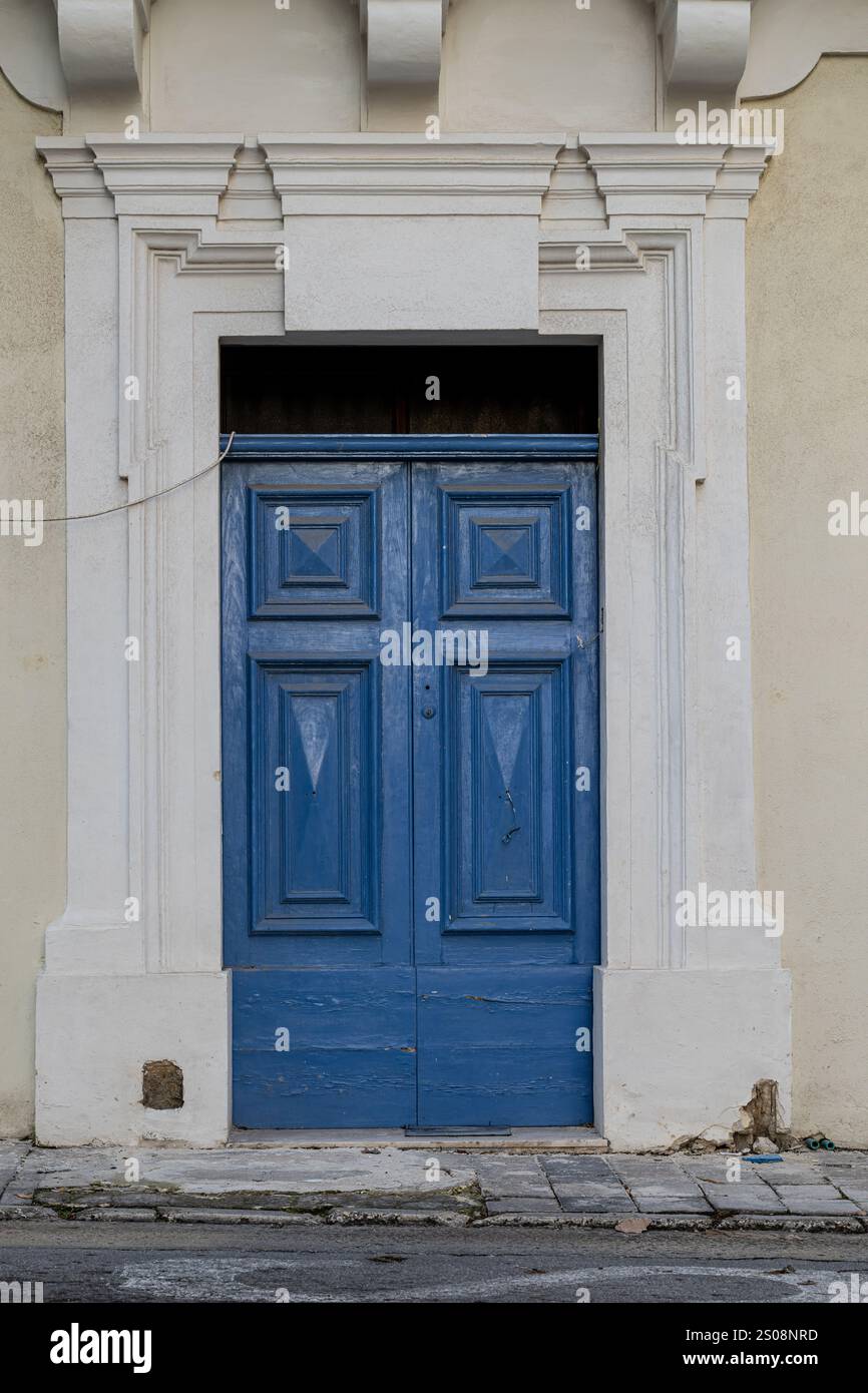 Traditional house detail in Malta. Limestone yellow bricks and colorful ...