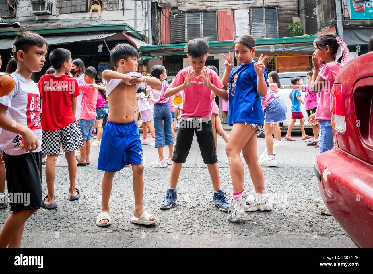 Filipino people celebrate an annual religious festival with a parade ...