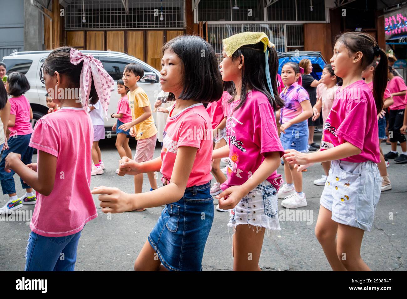Filipino people celebrate an annual religious festival with a parade ...