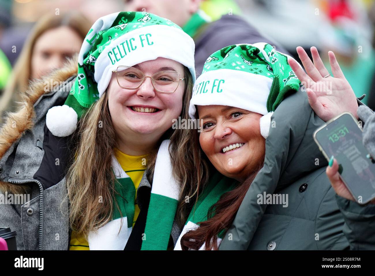 Celtic fans before the William Hill Premiership match at Celtic Park ...