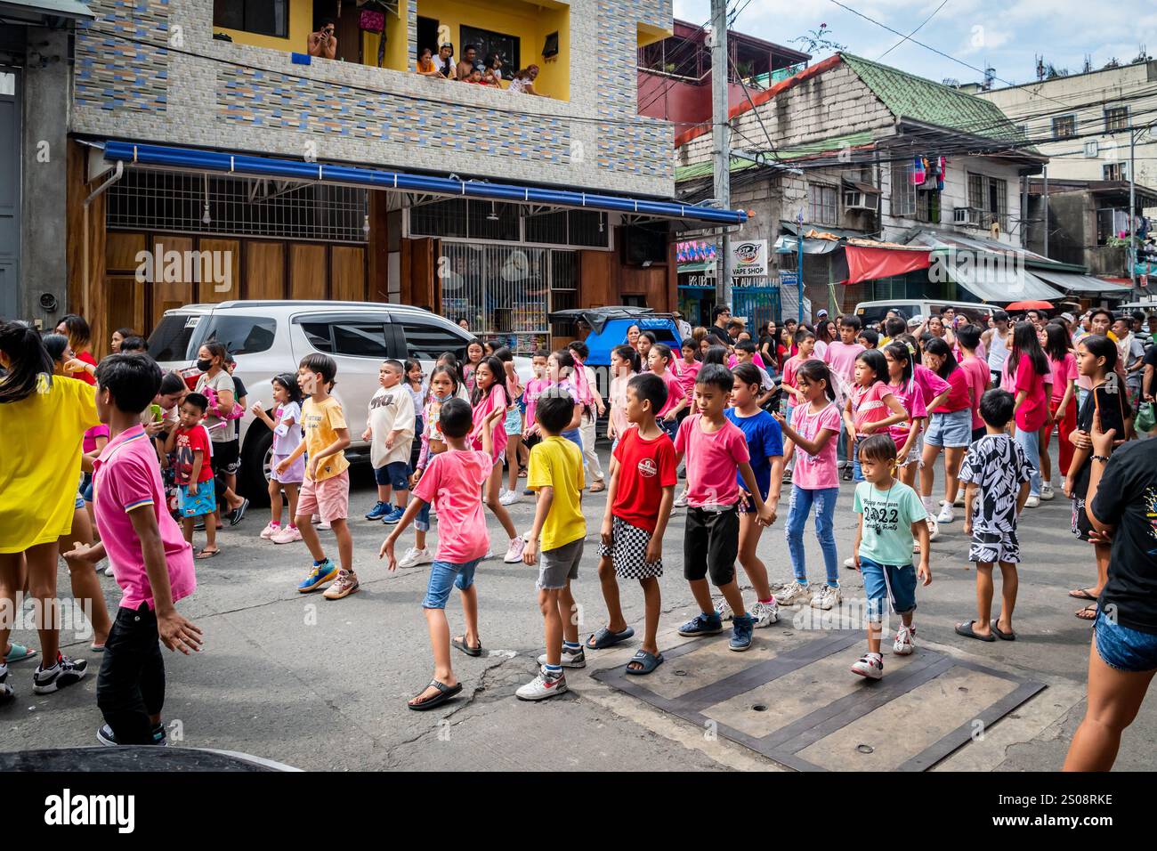 Filipino people celebrate an annual religious festival with a parade ...