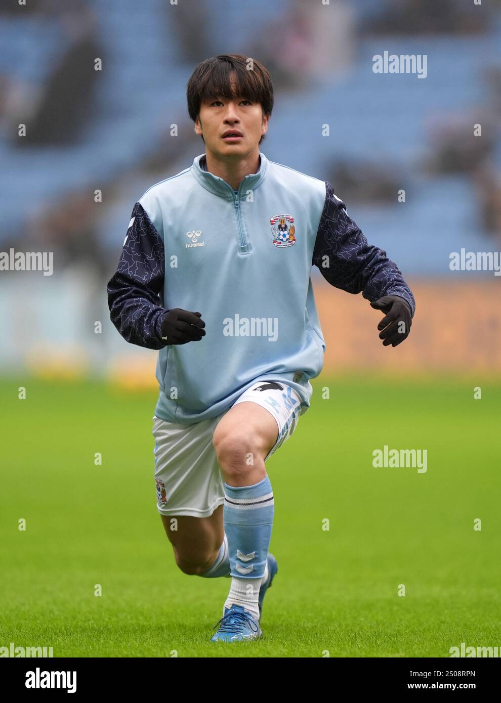 Coventry City's Tatsuhiro Sakamoto during the warm up before the Sky ...
