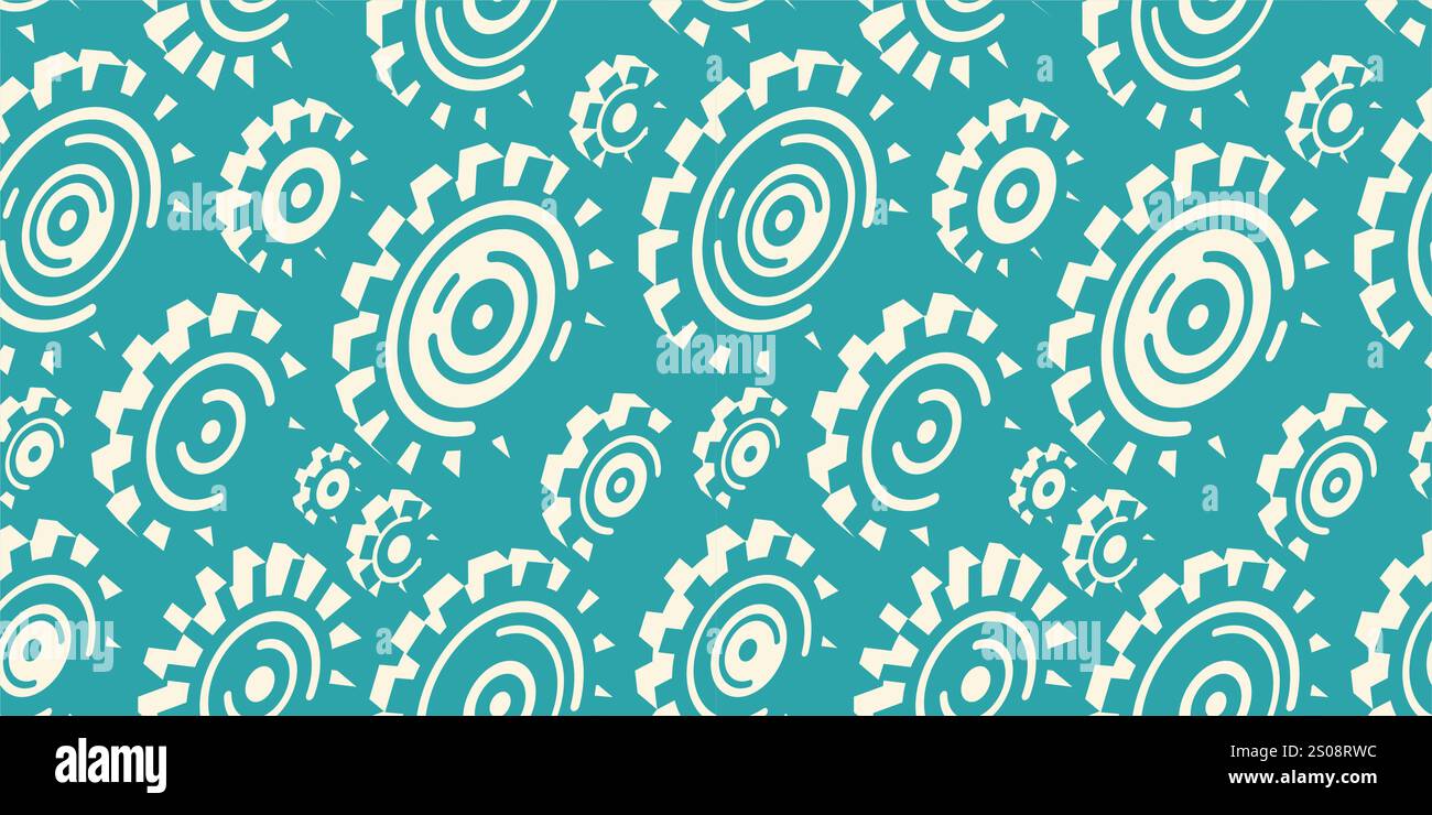 Seamless pattern gears mechanical machine parts. Gearwheels and cogs ...