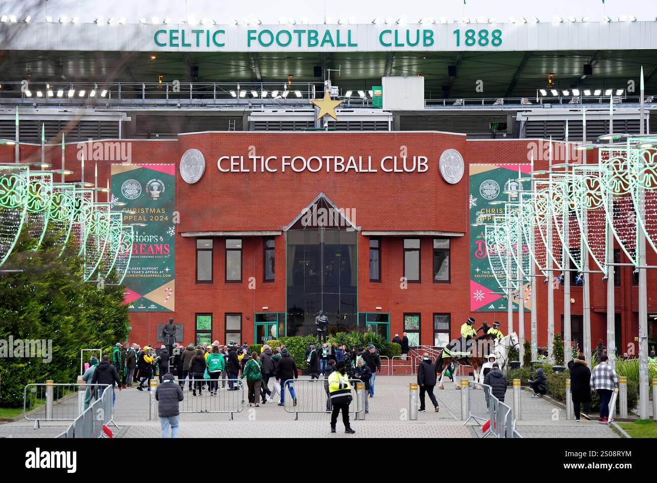 Main entrance to Celtic Park stadium before the William Hill ...