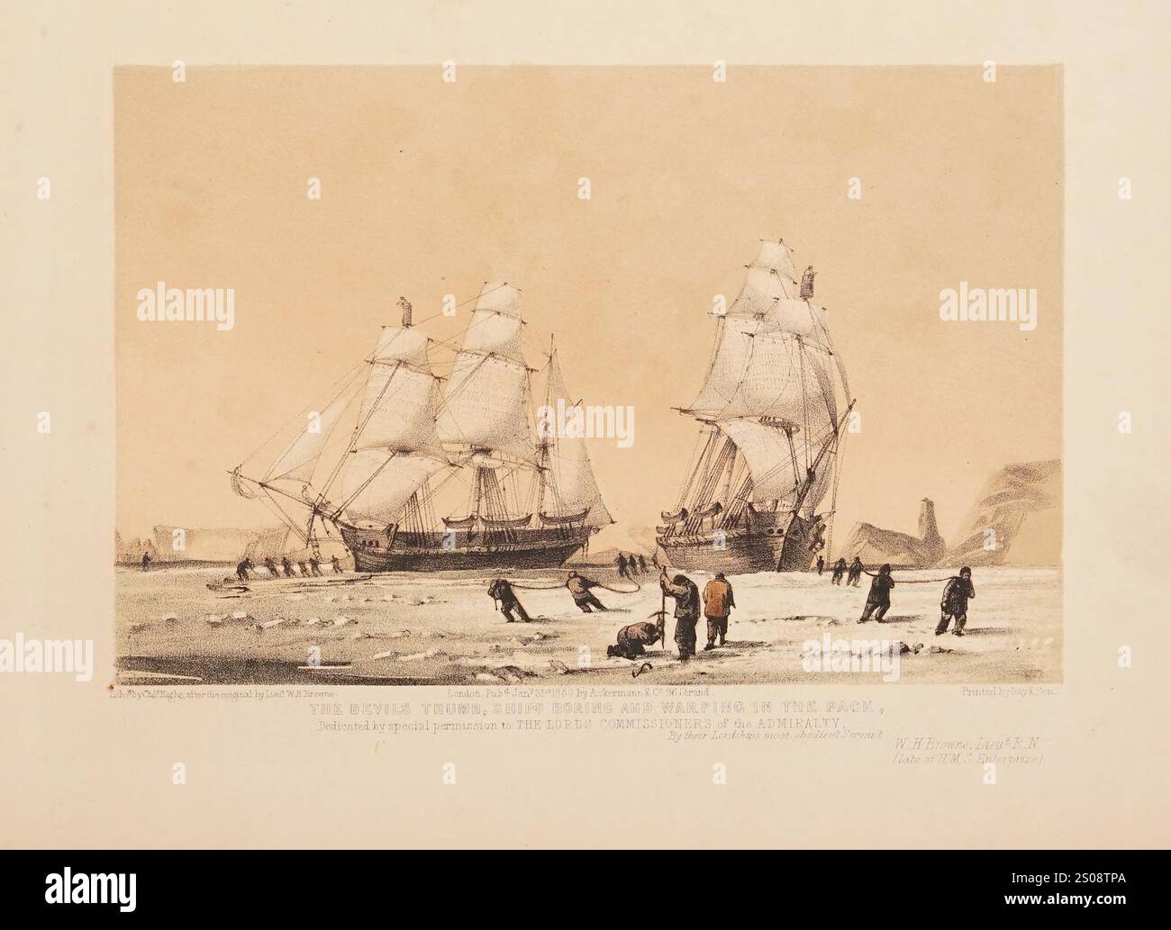 The Devils Thumb. The Ships Boring And Warping In The Pack, And ...