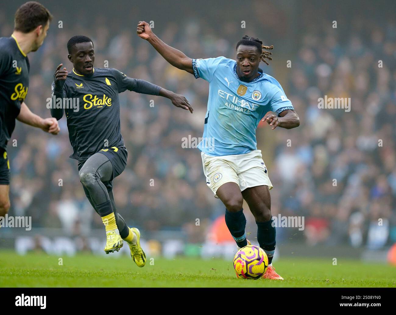 Manchester, England, 26th December 2024. Jeremy Doku of Manchester City ...
