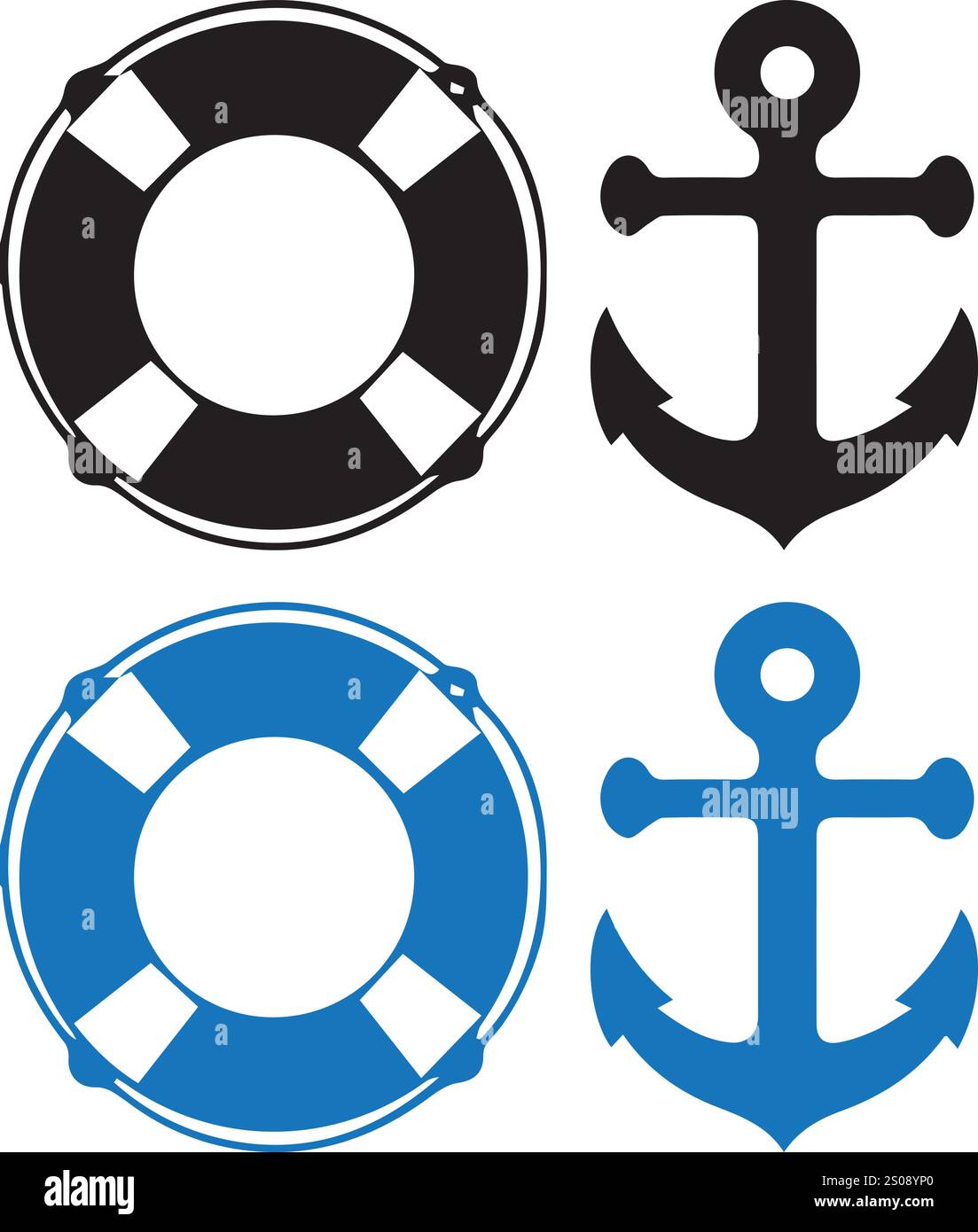 sailor symbols, nautical symbols anchor, sea anchor, life preserver ...