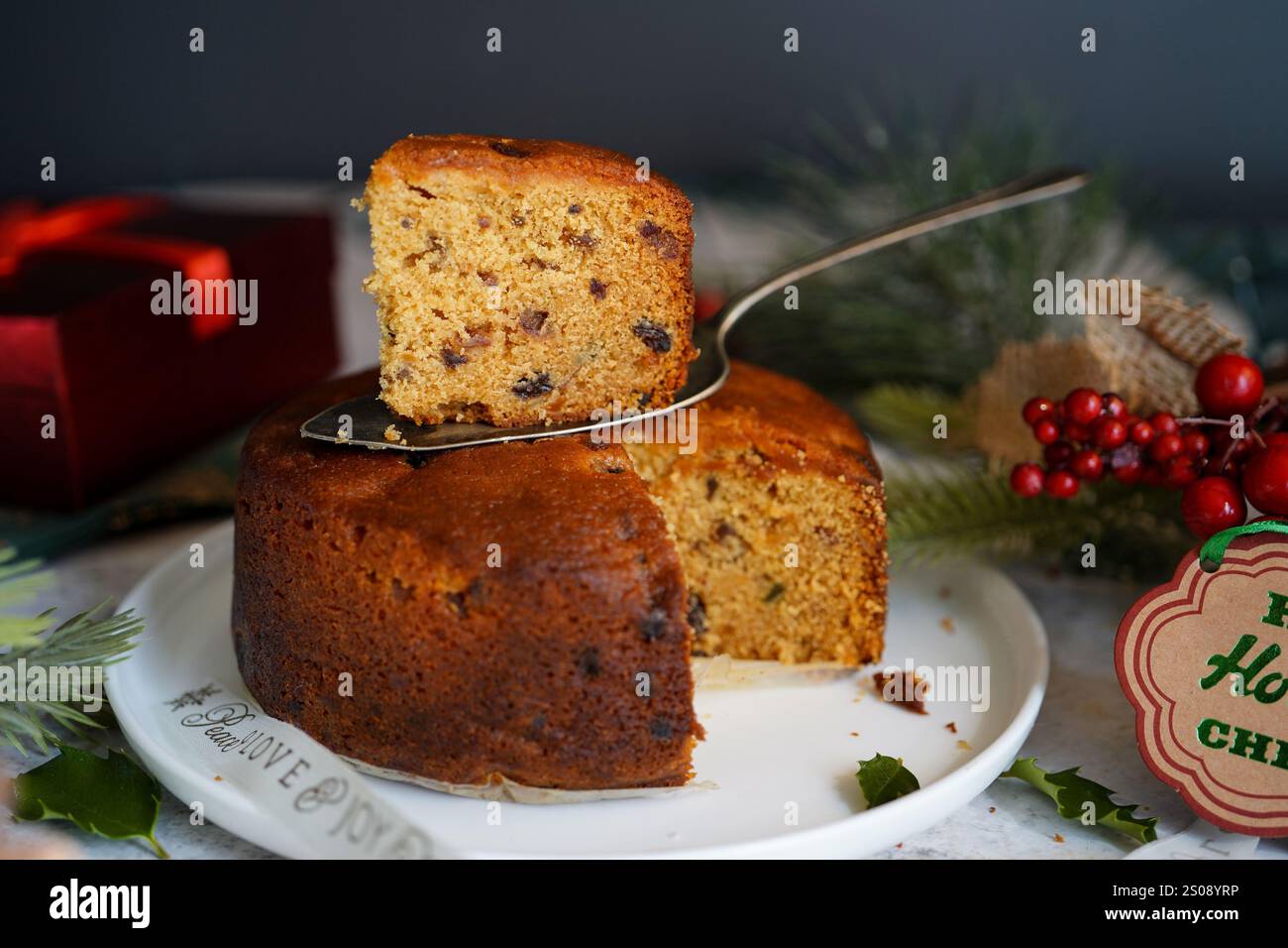 Homemade Christmas fruit cake | traditional Kerala plum cake Stock ...