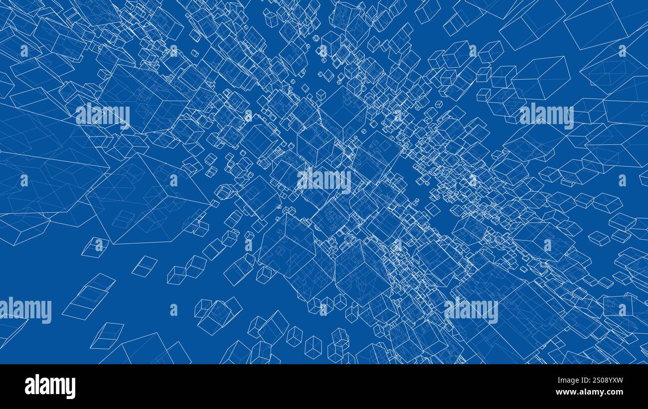 Wireframe Boxes. Sketch style Stock Vector Image & Art - Alamy